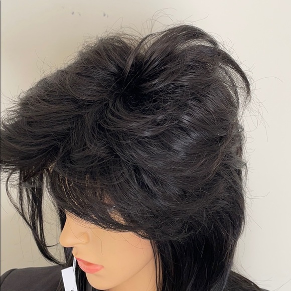 Accessories | Black Wig Natural Shaggy Layers Puff 8s Pure Black Abba ...